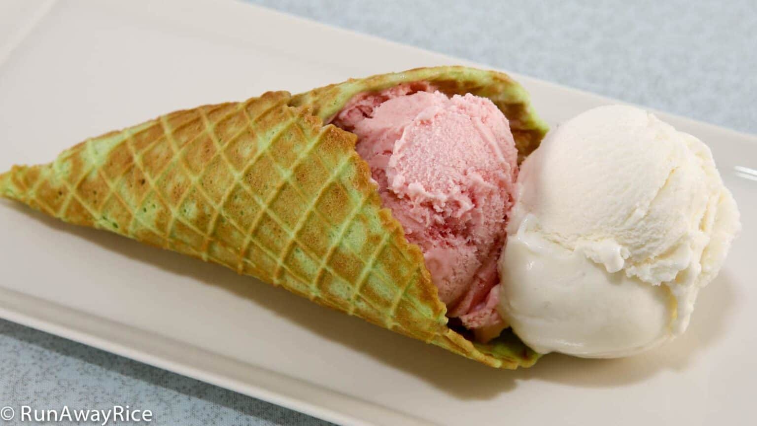 Pandan Waffle Cones and Cookies